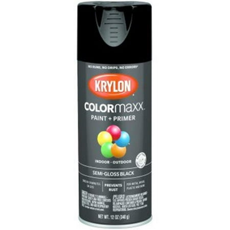 Krylon Diversified Brands 249480 12 oz Semi-Gloss Spray Paint, Black ...