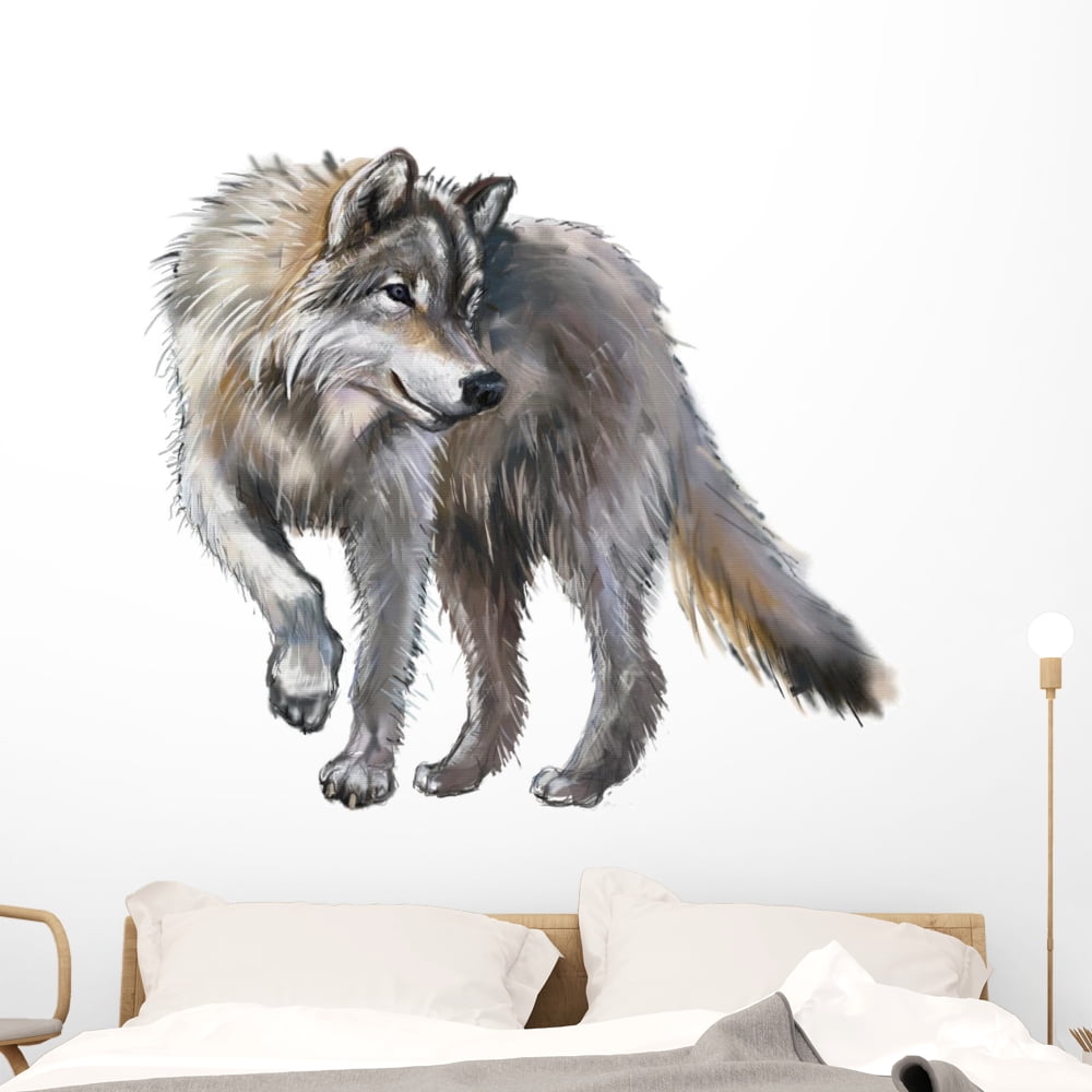 Wolf Wall Decal Sticker by Wallmonkeys Vinyl Peel and Stick Graphic (48 ...
