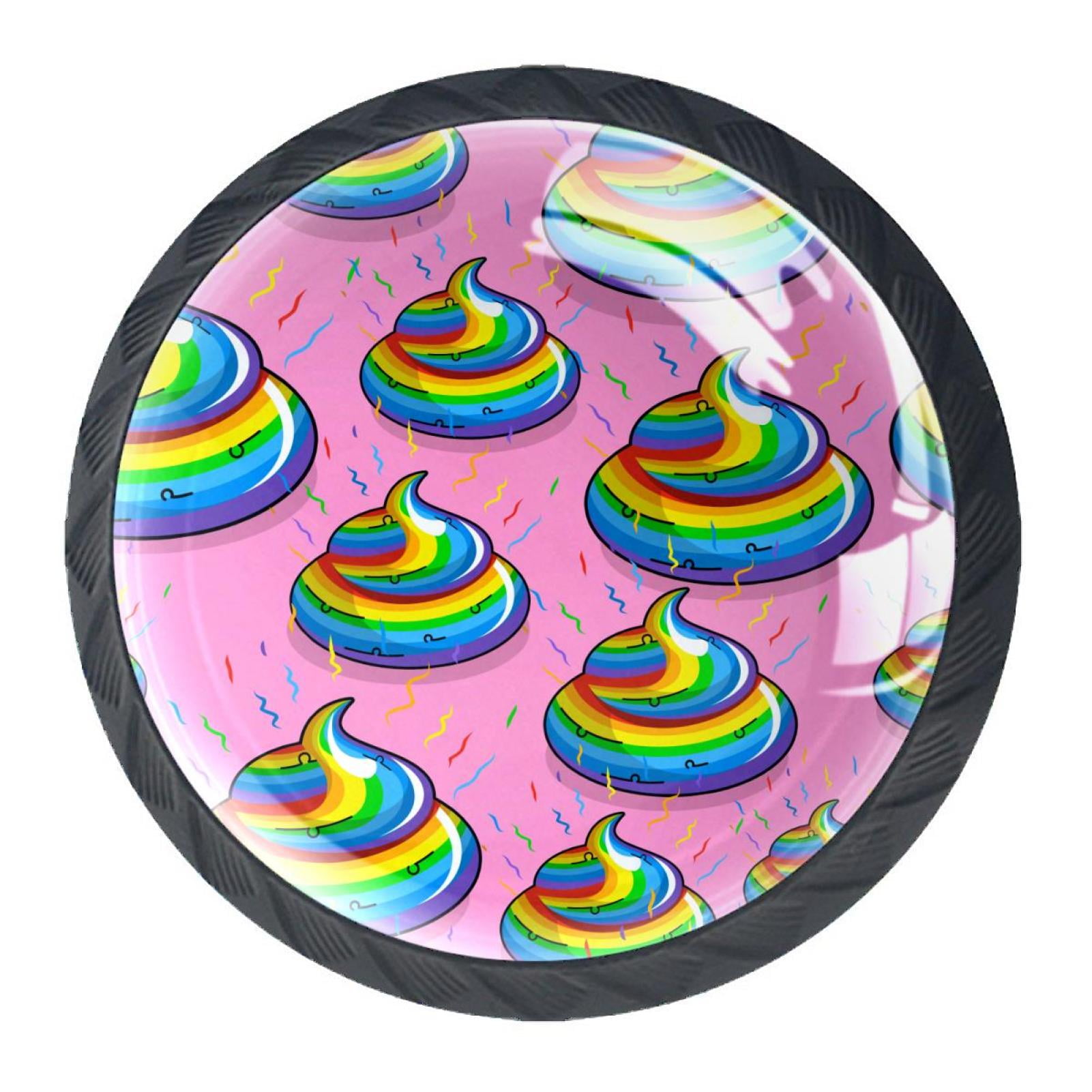 4 Pcs Rainbow Poop Knobs for Kitchen Cabinet Cupboard Dresser Bookcase ...