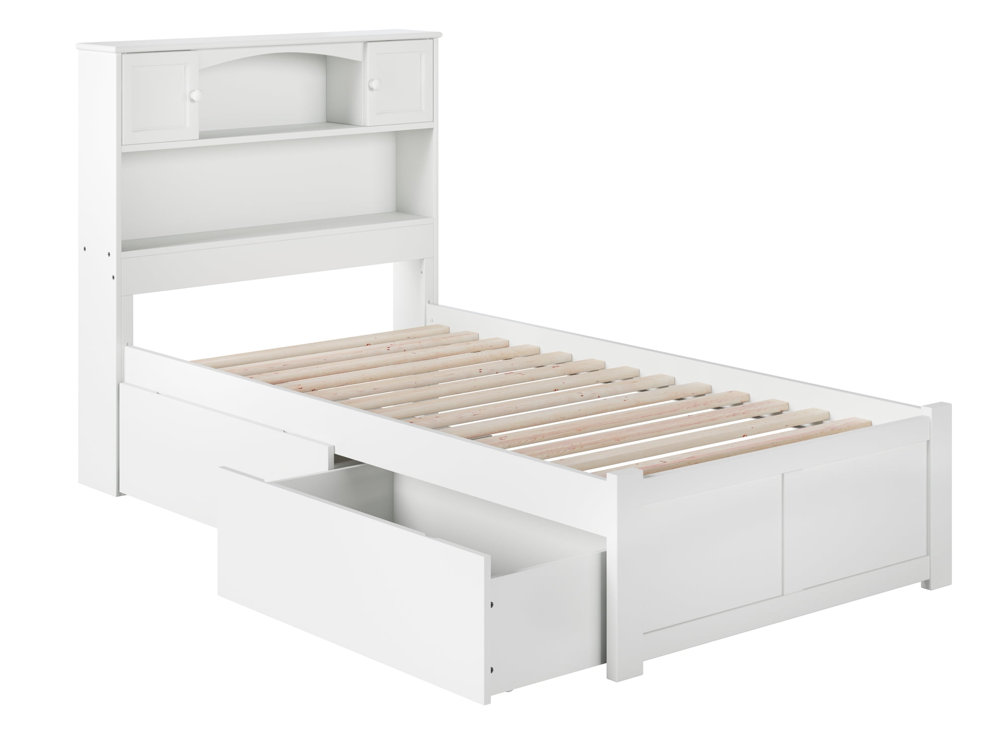 Newport Platform Bed with Flat Panel Foot Board and 2 Urban Bed Drawers ...