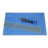 Dritz Rotary Cutting Kit, Rotary Cutter, Cutting Mat, Omnigrid Ruler ...