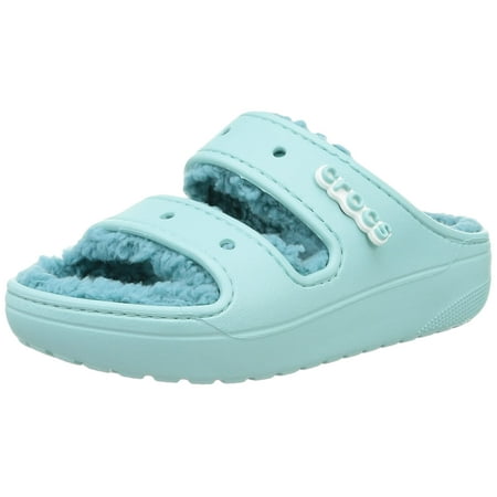 Crocs Unisex Classic Cozzzy Fuzzy Platform Sandals, Pure Water, 6 US ...