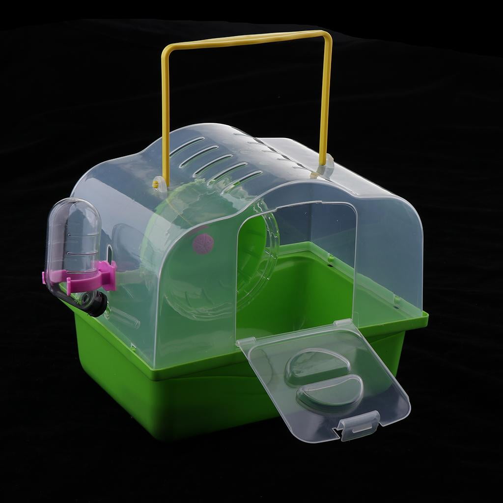 Portable Hamster Cage With Water Bottle, Small Animal Carry Case ...