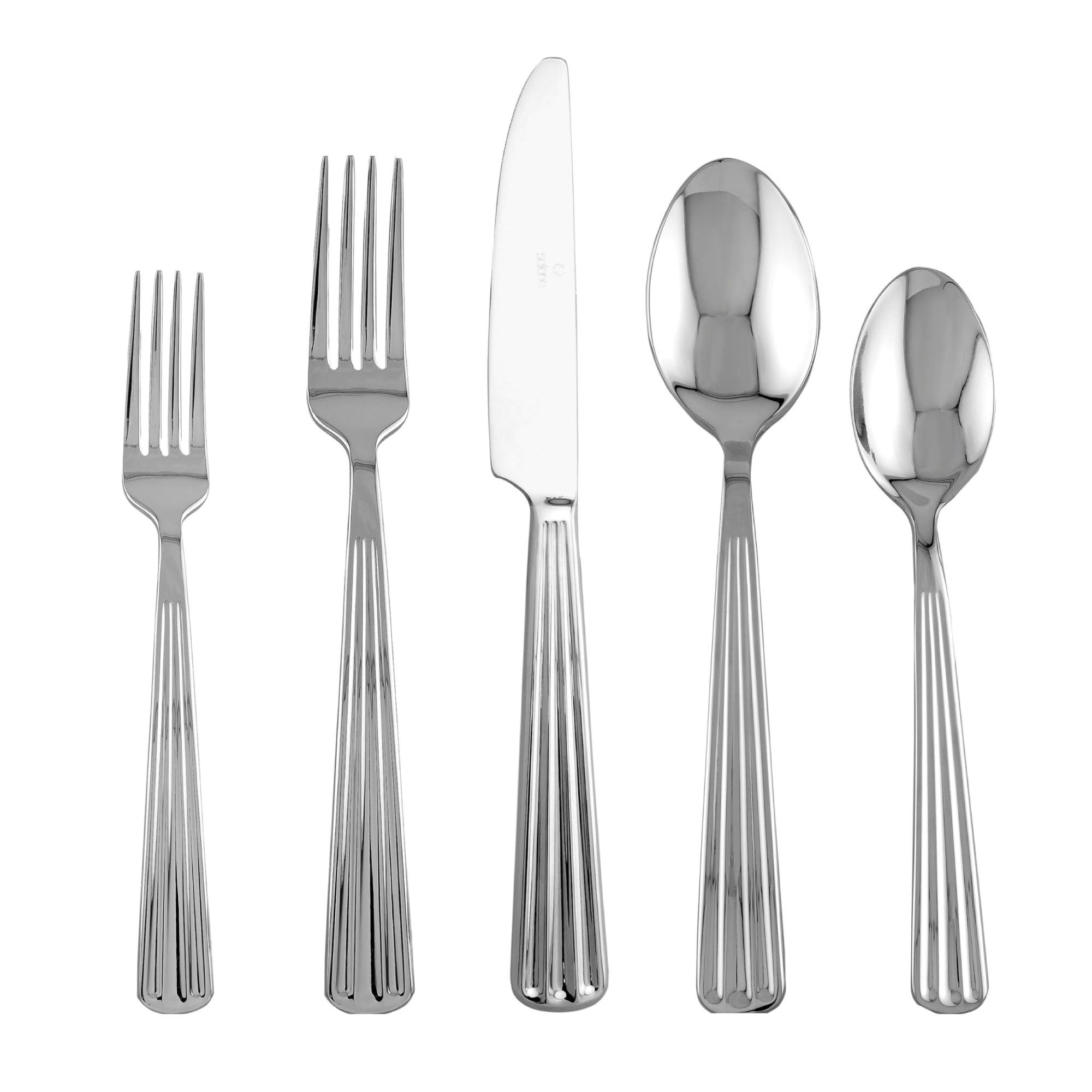 Supreme 20-Piece 18/8 Stainless Steel Flatware Set with Strip Style ...