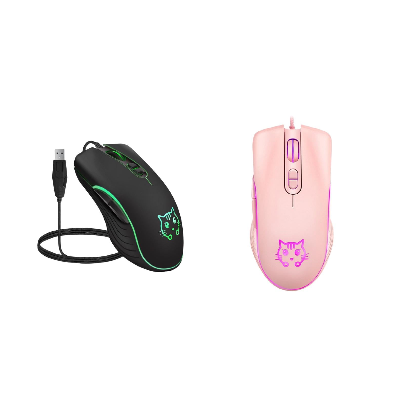 2 USB Gaming Mouse Breathing Lights 6-Button RGB Mute Ergonomic ...