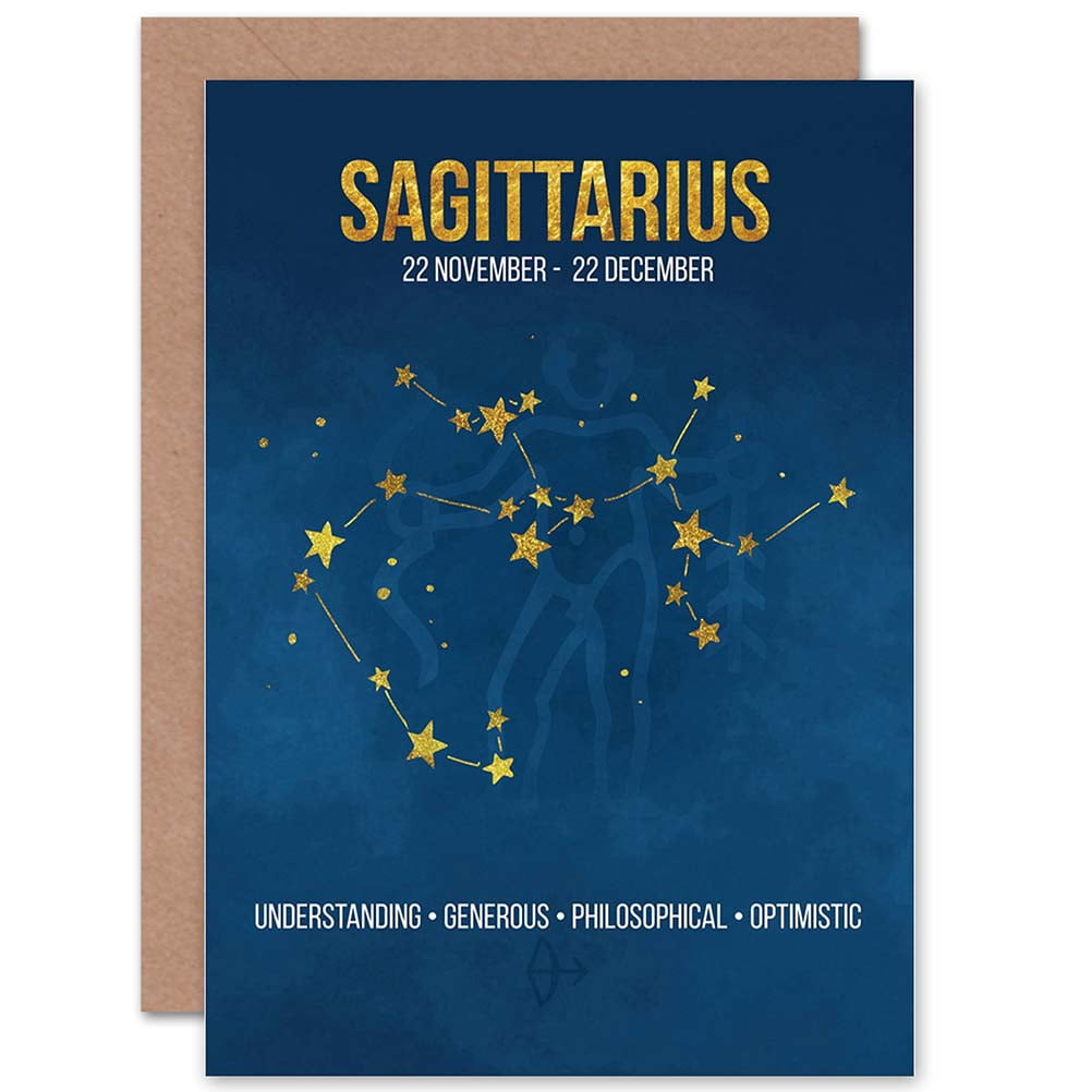 Sagittarius Star Sign Birthday Card Astrology Zodiac Greetings Card ...
