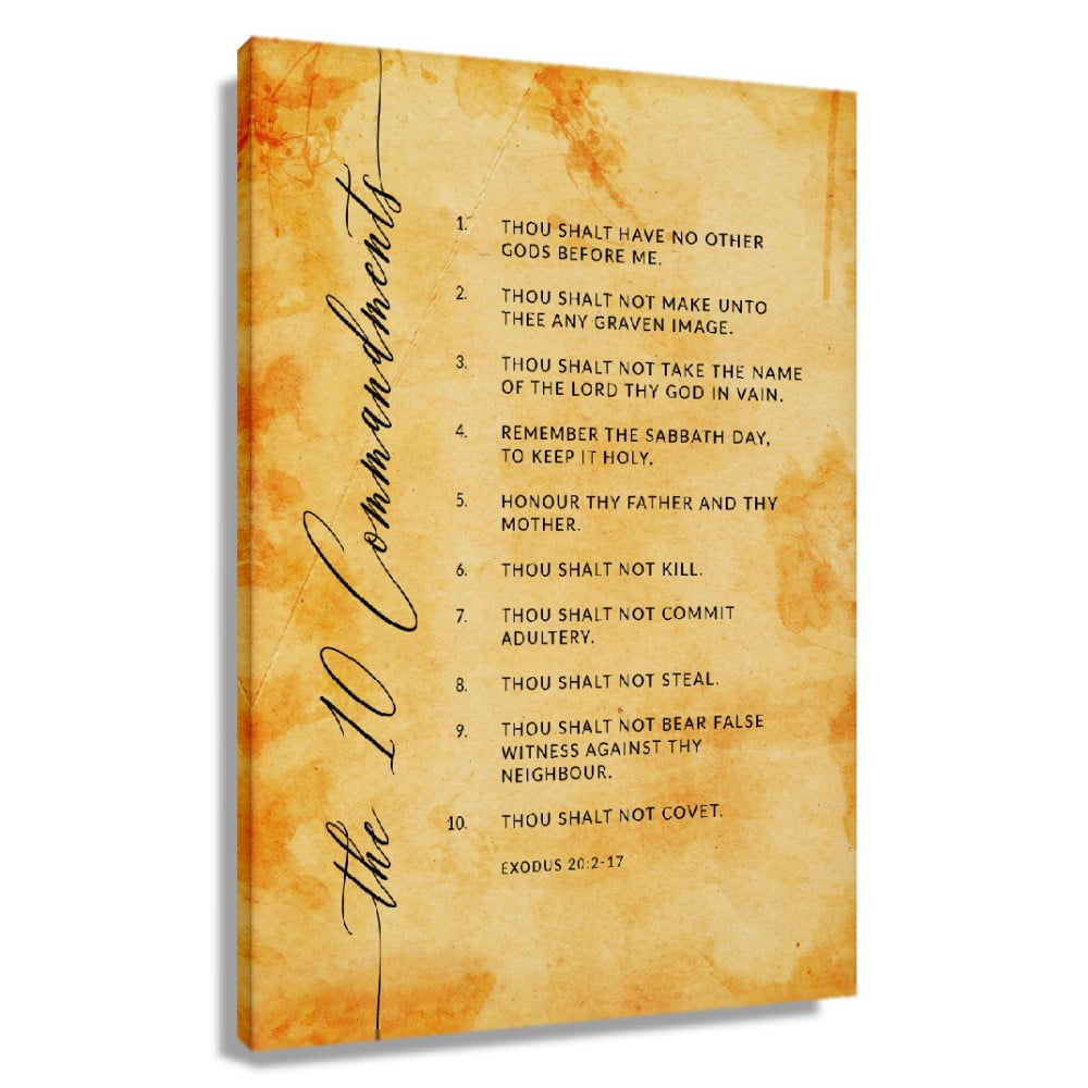 The 10 Commandments Wall Art Bible Verse Posters Print Canvas Pictures ...