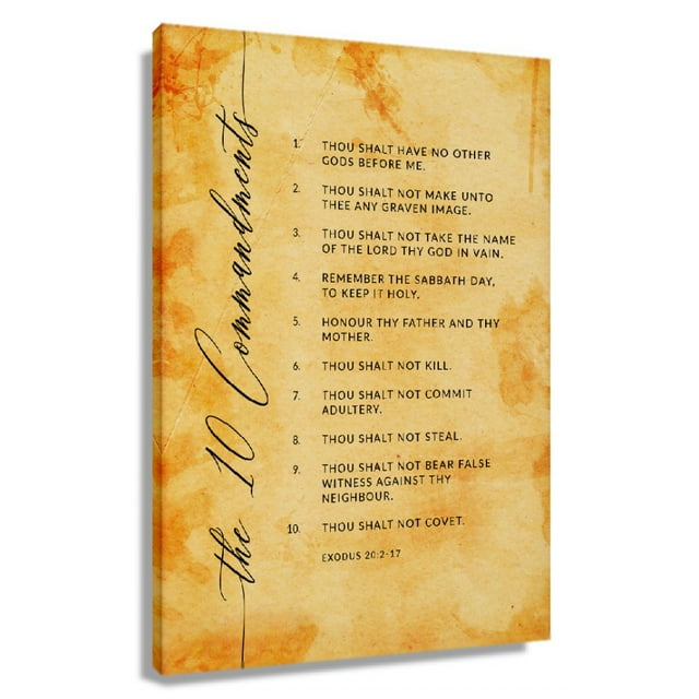 The 10 Commandments Wall Art Bible Verse Posters Print Canvas Pictures ...