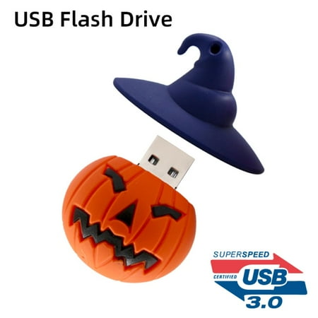 Halloween Pumpkin Witch Cap 128GB USB Flash Drive Disk Memory Rod ...