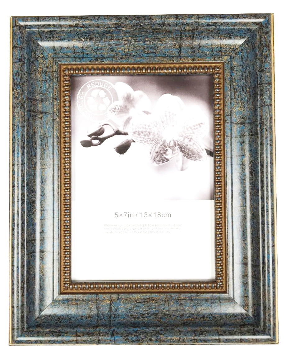 Lilian Dark Blue with Gold Display 4x6 Desk Photo Frame - Walmart.com