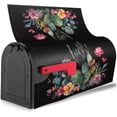 Cactus Flowers Mailbox Covers, Black Magnetic Post Box Cover Wraps ...