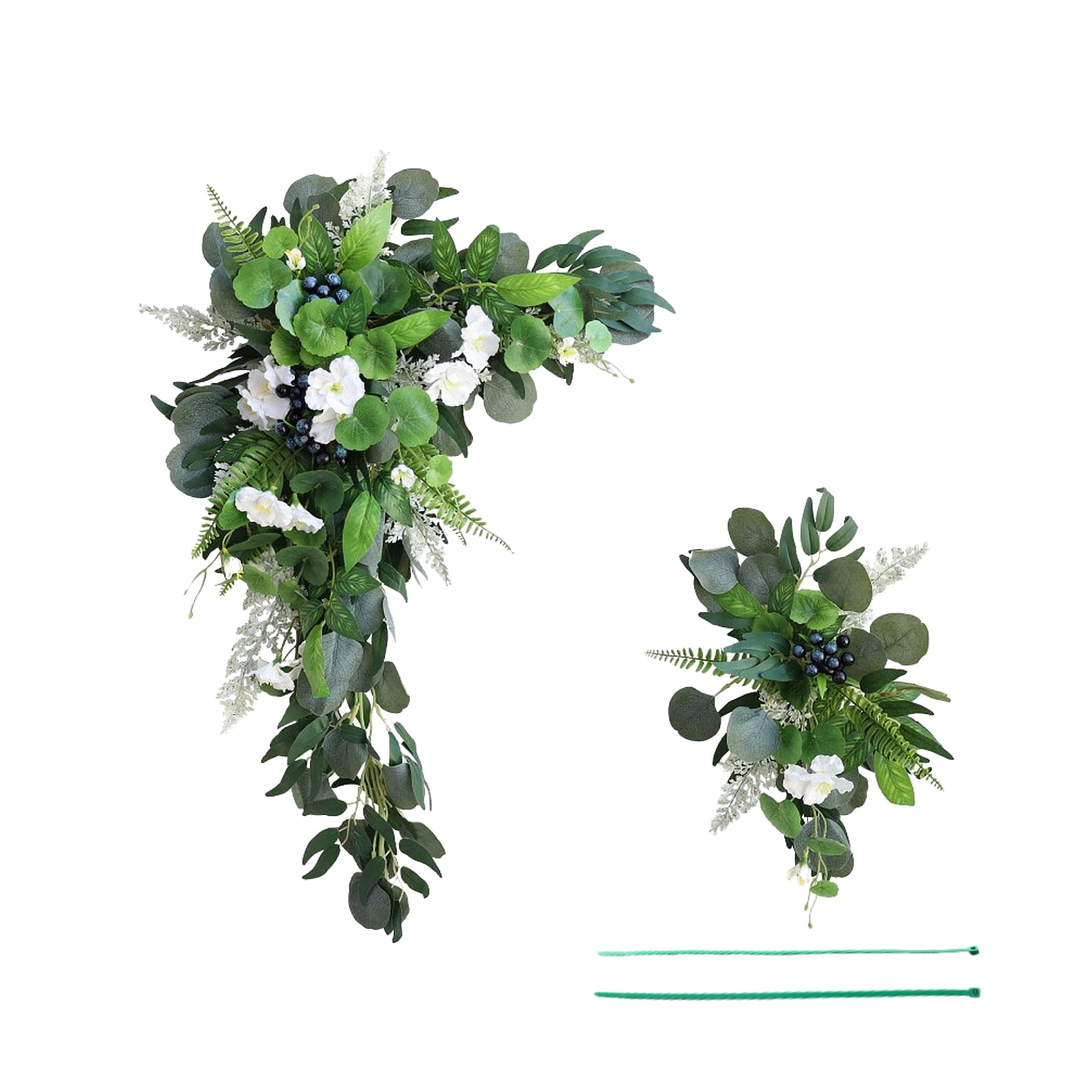 2pcs Artificial Flower Swag Arch Decor，Floral Swag Fake Garland for ...