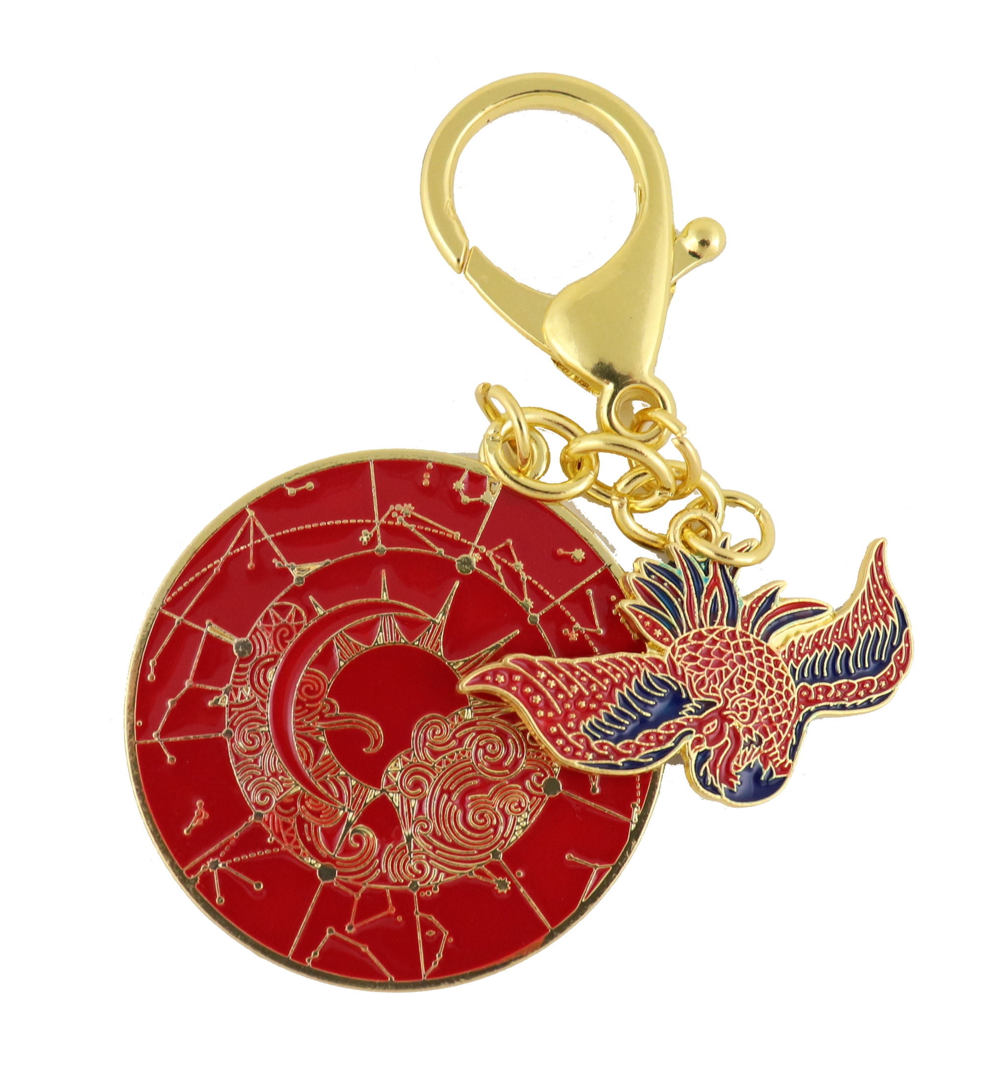 Feng Shui Crimson Phoenix Lunar Mansions Harmonizing Amulet Keychain ...