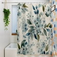 Blue Flower Shower Curtains for Bathroom, Watercolor Spring Blue Floral ...