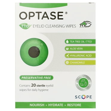 OPTASE TTO Gentle Eye Lid Dry Wash Cleaner for Daily Cleansing and ...