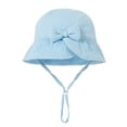 Baby Hats Baby Solid Bowknot Sun Hat Adjustable Wide Brim Bucket Cap ...
