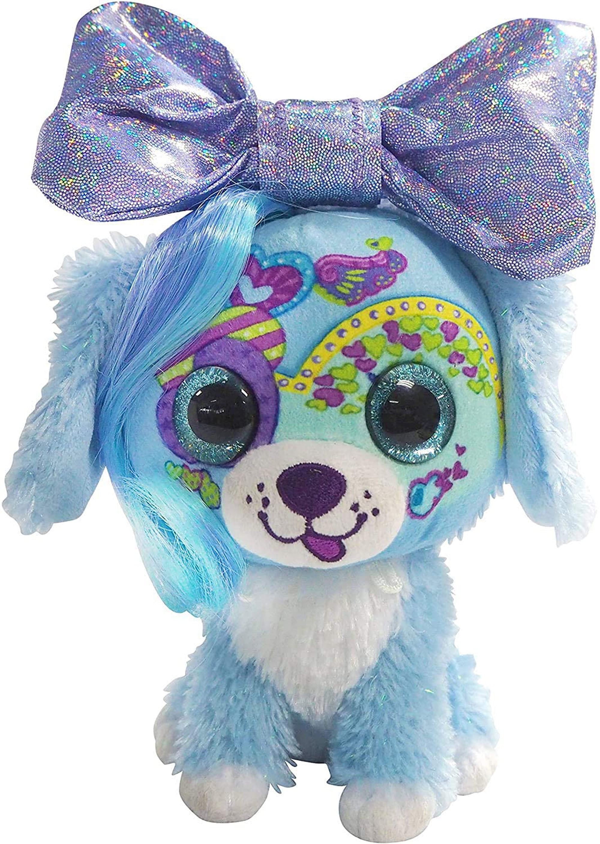 Little Bow Pets Large 9" Plush Puppy Bow Pet (Purple Bow) - Walmart.com