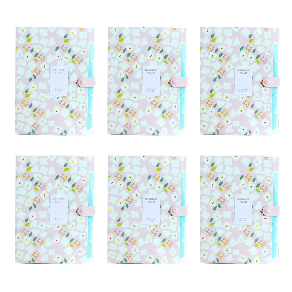 Expanding File Folder - 6 Pack File Organizer with Pockets Document ...