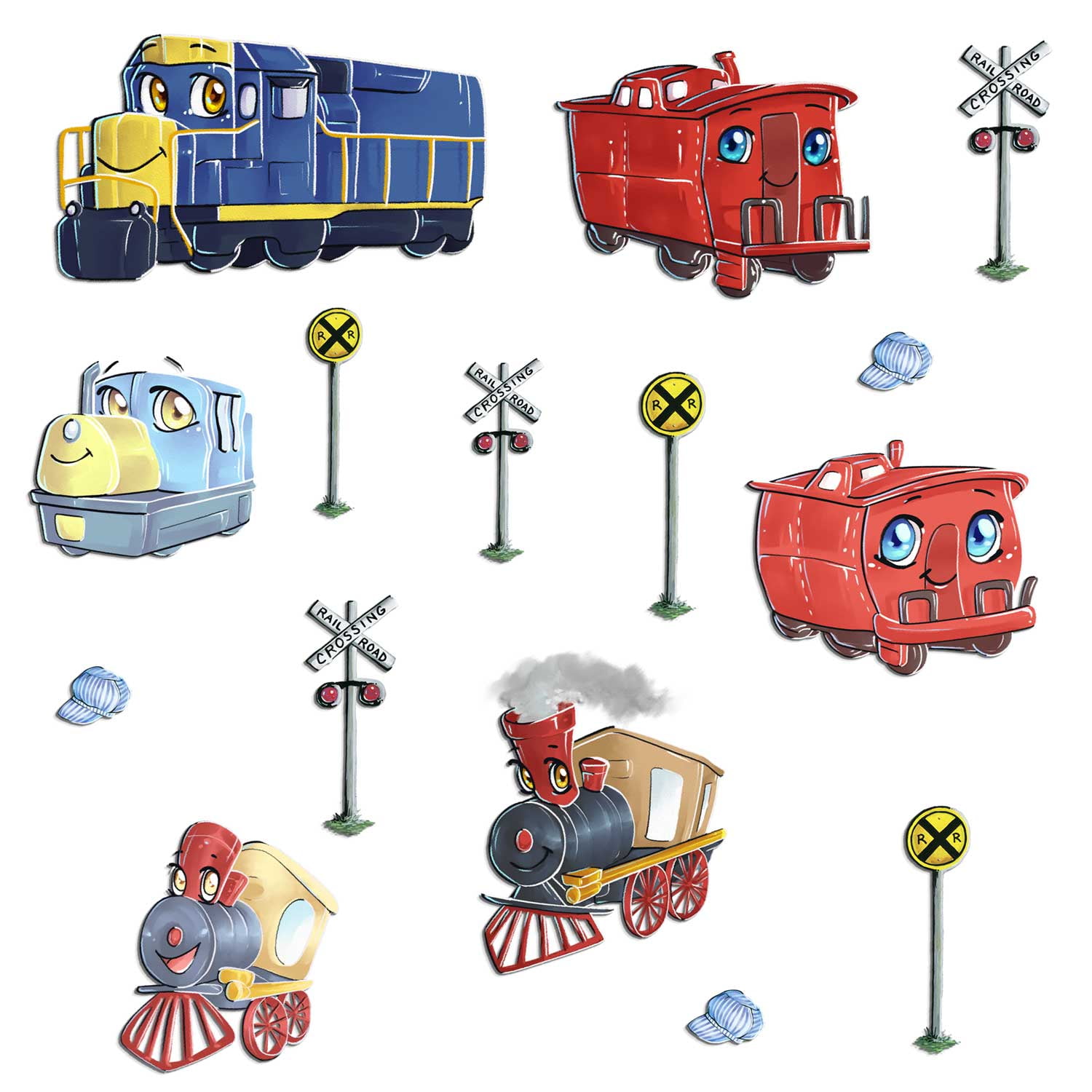Cohas Removable Vinyl Wall Decals for Baby Nursery or School, Train ...
