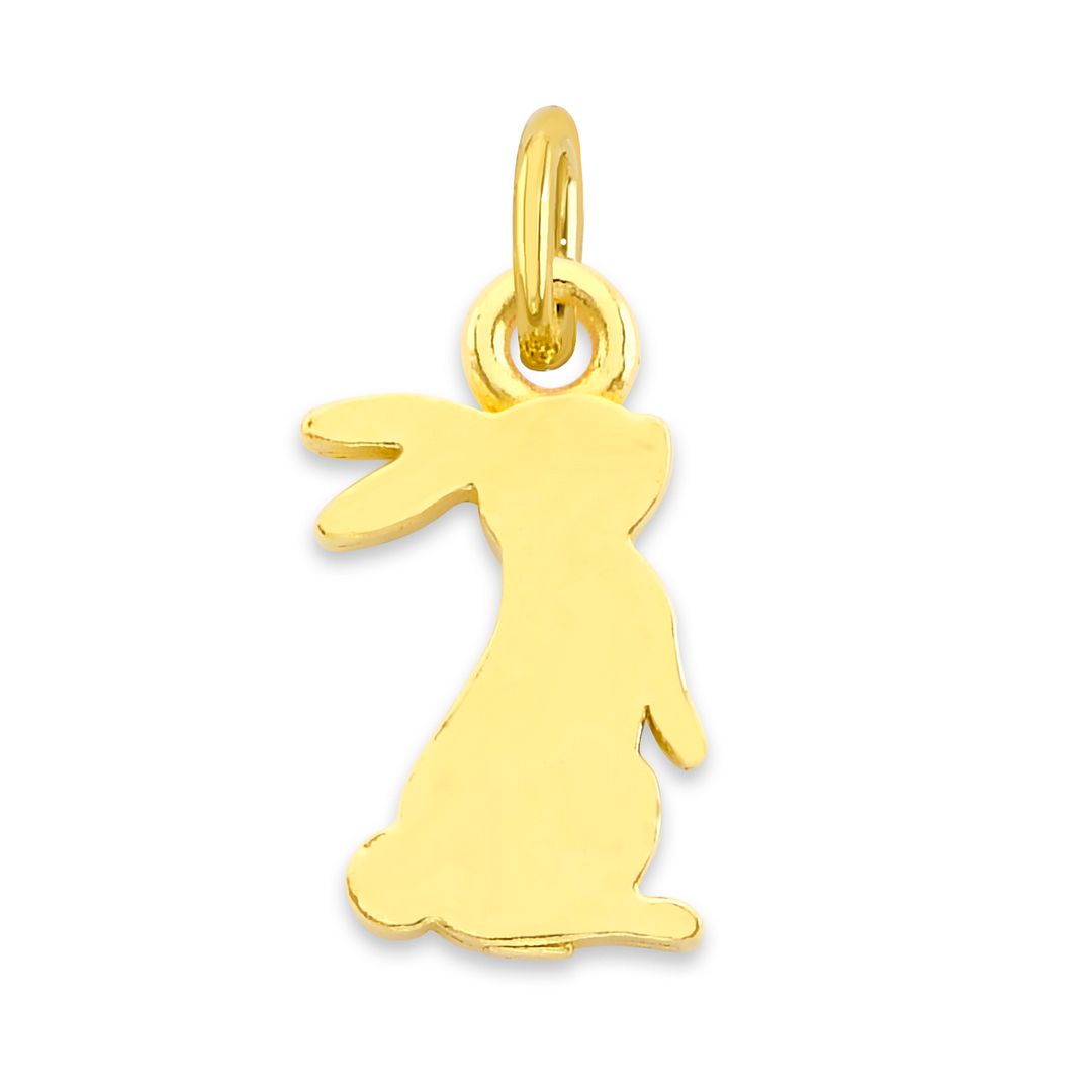 Mini Real Solid Gold Rabbit Charm Available in 10k or 14k Gold, Micro ...