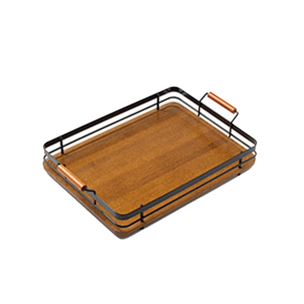 Household Simple Wrought Iron Handle Tray Restaurant Hotel Tea Set Tray ...