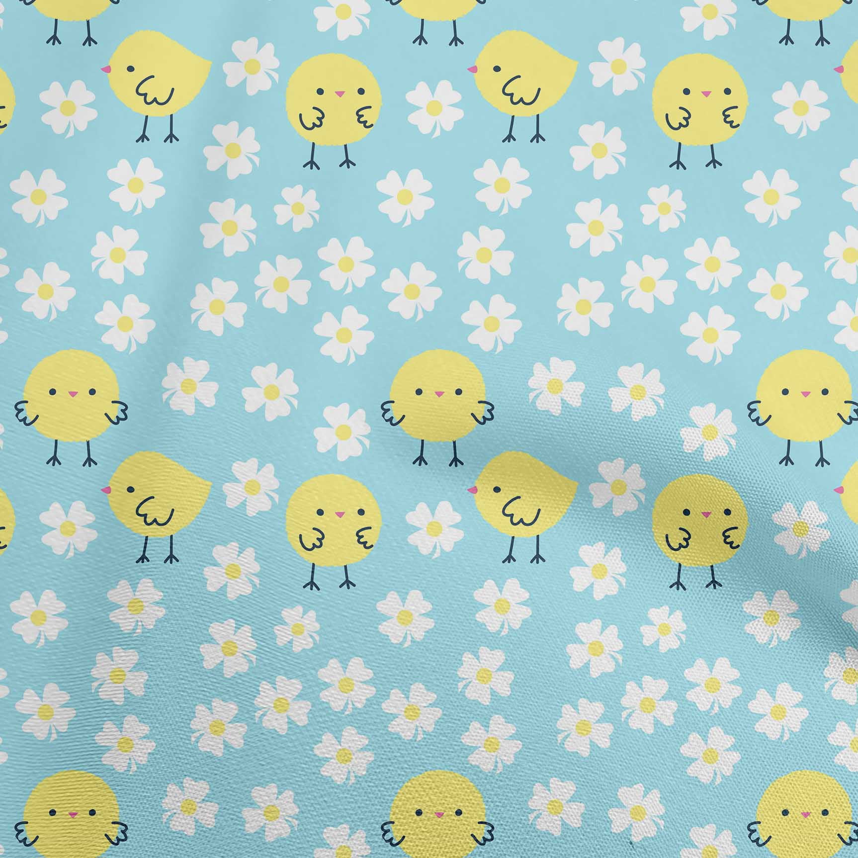 oneOone Silk Tabby Baby Blue Fabric Kids Dress Material Fabric Print ...