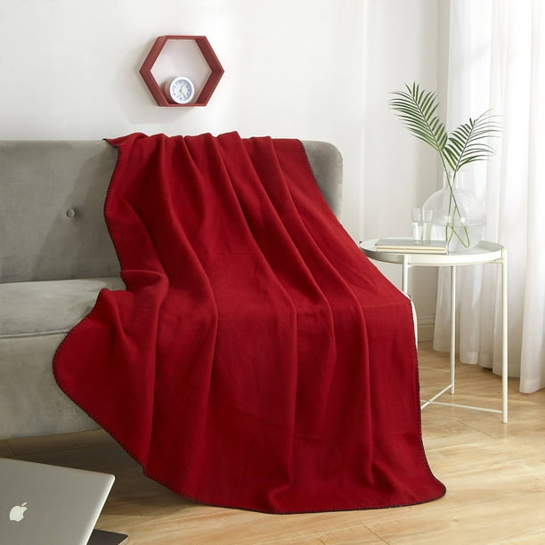 Mainstays Fleece Throw, Red Solid 50x60 - Walmart.com