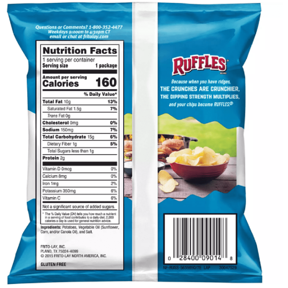 Buy Ruffles Original Potato Chips (1 oz., 50 pk.) Online at Lowest ...
