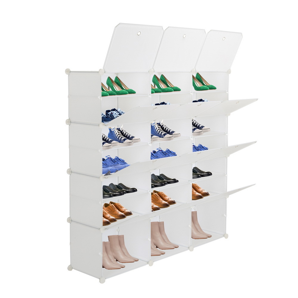 Hassch 7-Tier Portable Shoe Rack Organizer 21 Grids Tower Shelf Storage ...