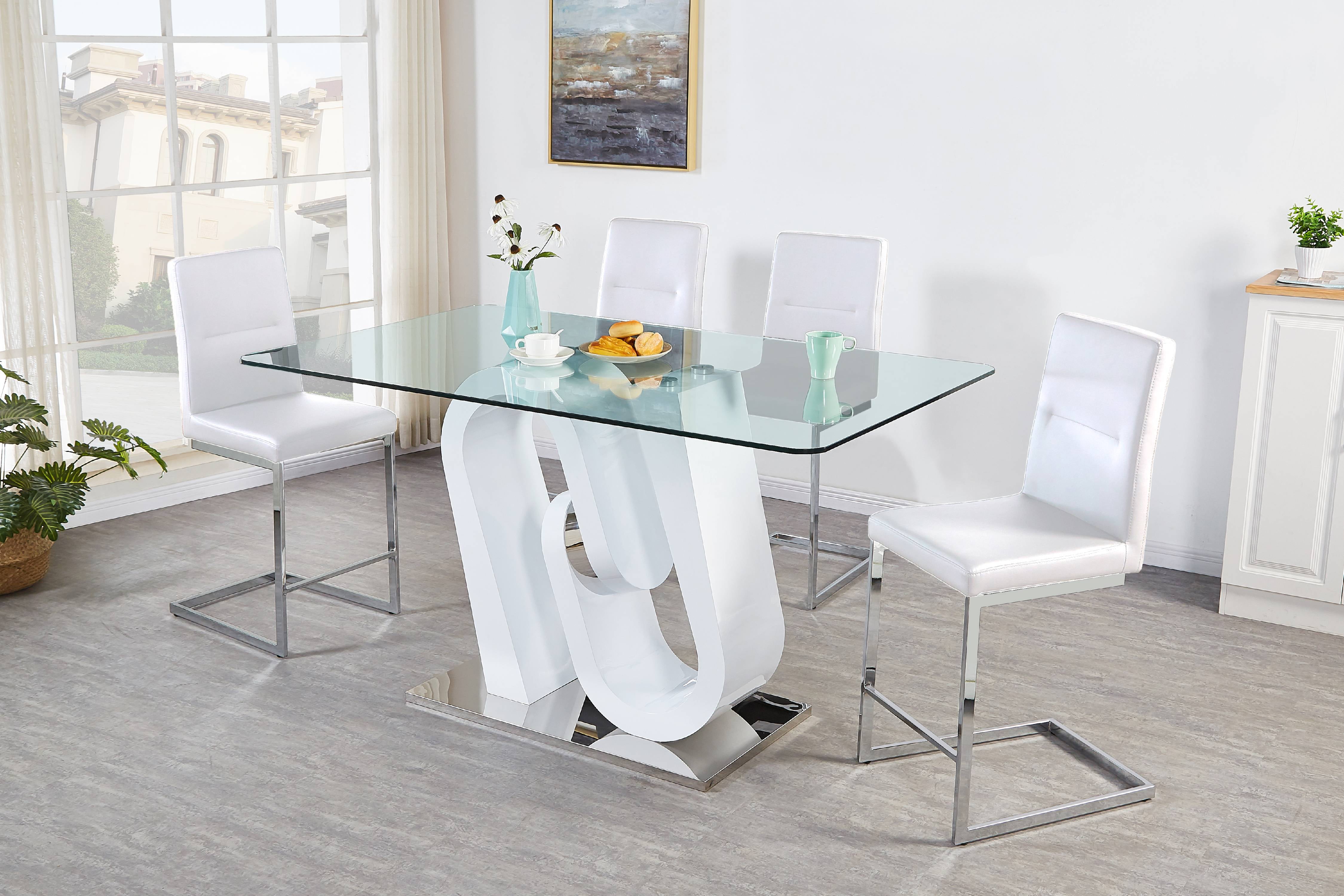Counter Height Table with Glass Top and Counter Height Side Chairs with ...