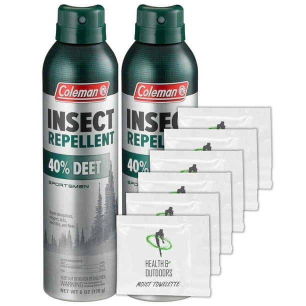 Coleman 40% Deet Insect Repellent Aerosol Can, 6 oz, 2 Pack W/ Bonus ...