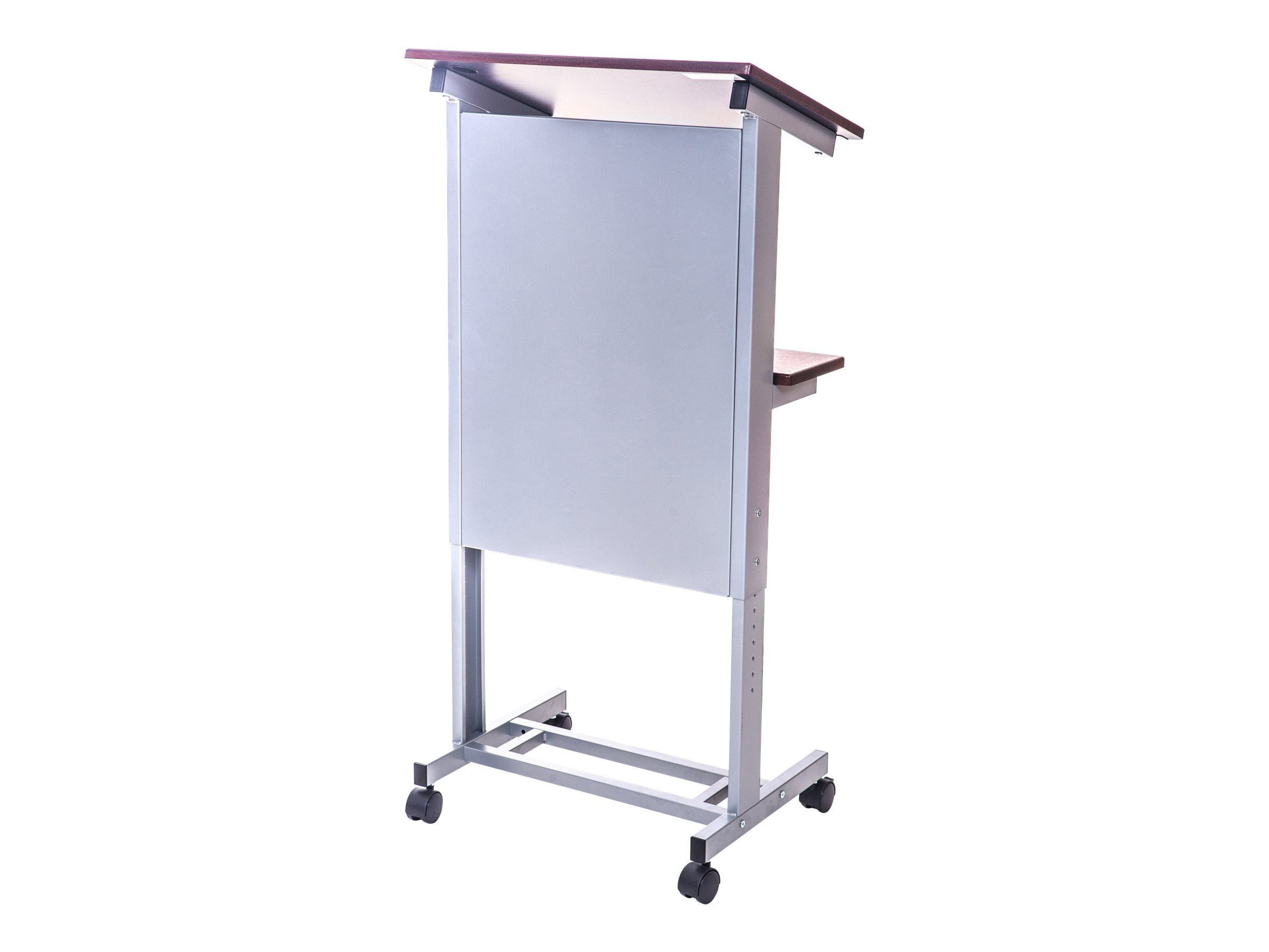 Luxor Rolling Adjustable Height Podium LX-ADJ-DW - Lectern - mobile ...