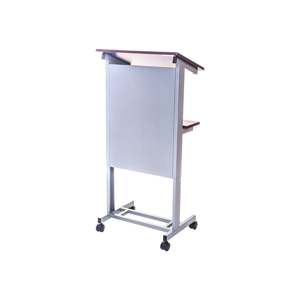 Luxor Rolling Adjustable Height Podium LX-ADJ-DW - Lectern - mobile ...
