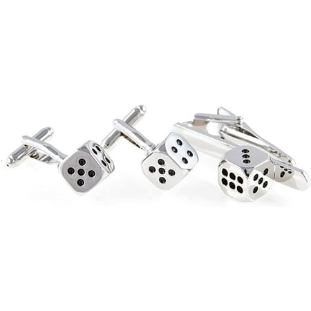 MRCUFF Cufflinks & Tie Bar Clip Dice Die with Presentation Gift Box ...