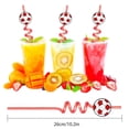 10 Pack Spiral Drinking Straws with Cartoon Soccer Theme Design ...