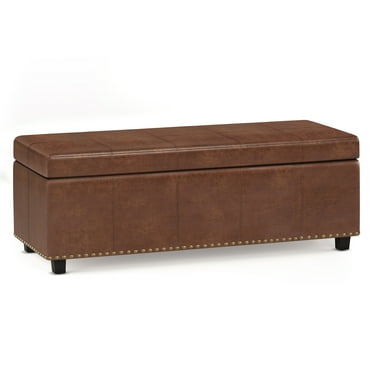 Simpli Home Avalon Extra Large Storage Ottoman with 3 Serving Trays ...