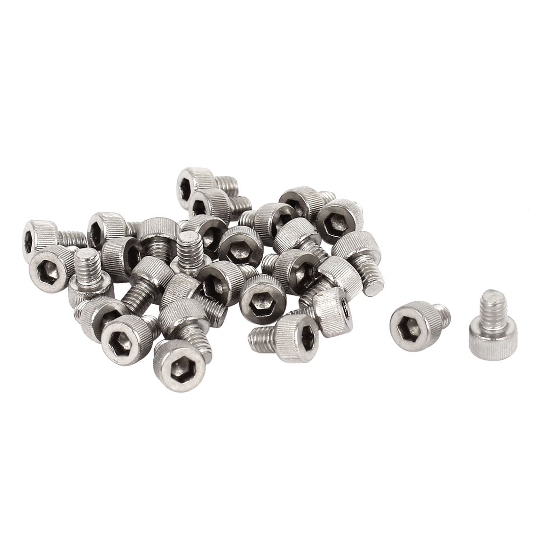 30pcs M4x5mmx0.7mm Stainless Steel Hex Key Socket Head Cap Screws Bolts ...