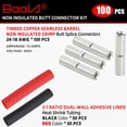 100 pieces 24-18 gauge Non-insulated Terminal Connector Kit Tin Plated ...