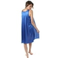 Venice Womens Silky Looking Embroidered Nightgown 06 Medium Royal Blue