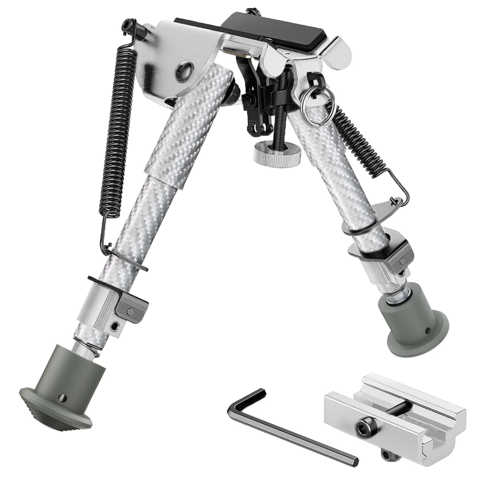 EZshoot 6-9 Inches Carbon Fiber Bipod Picatinny Bipod with Adapter ...