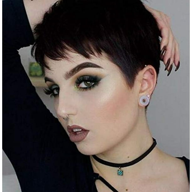 Phocas Short Cut Wigs Human Hair Short Pixie Wigs With Bangs Pixie Cut ...