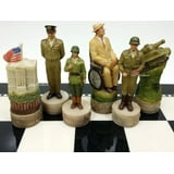 World War 2 US GERMANY Chess Set W/ 15" BLACK WHITE GLOSS BOARD WW2 ...