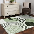 Area Rug 3x5ft Abstract Mid Century Green Color Block Area Rugs ...