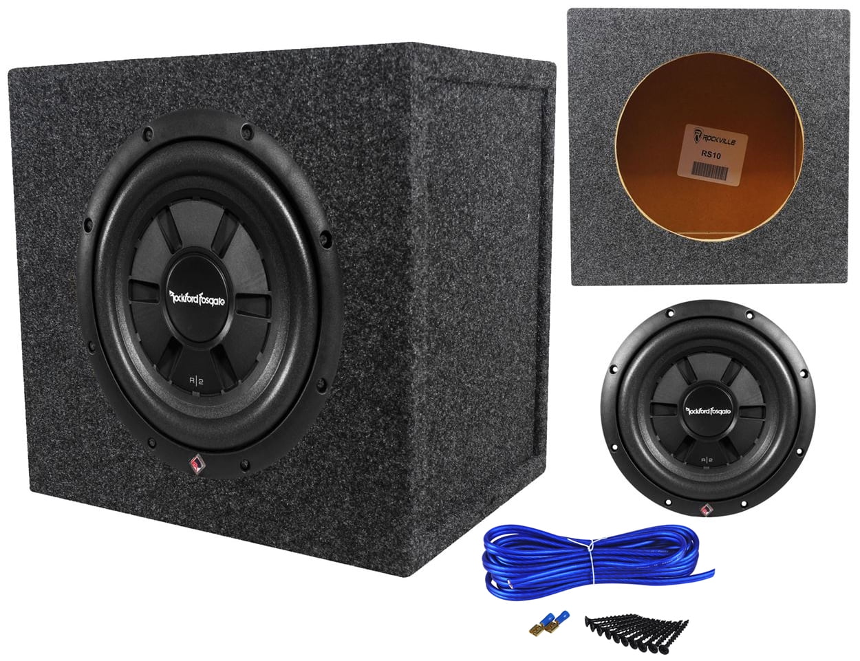 Rockford Fosgate R2SD4-10 10" 400W 4 Ohm Shallow Car Subwoofer + Sub ...