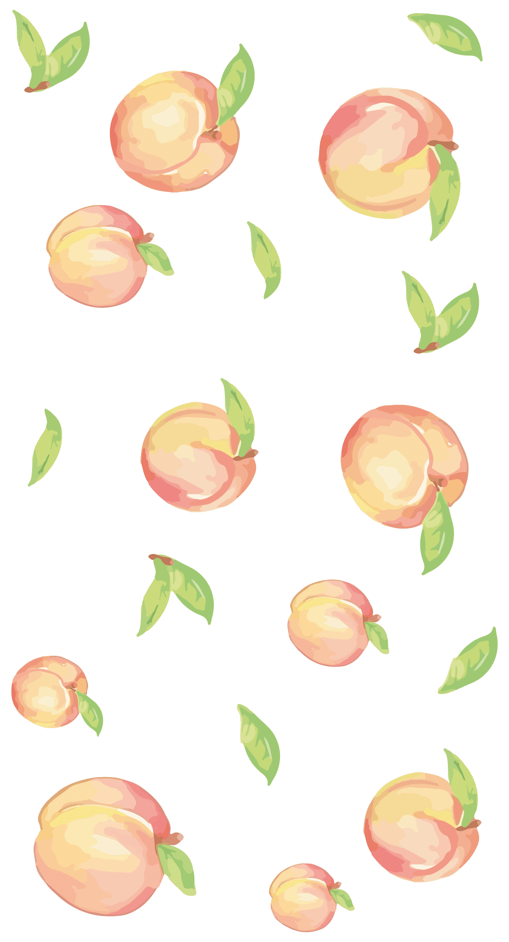 Falling Peaches with Hand Drawn Artwork Design Vinyl Wall Decal ...