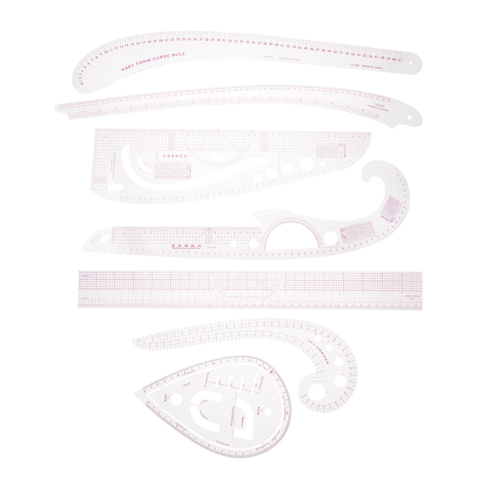 HOMEMAXS 1 Set Multi-function Clothing Sample Cutting Ruler Clothing ...