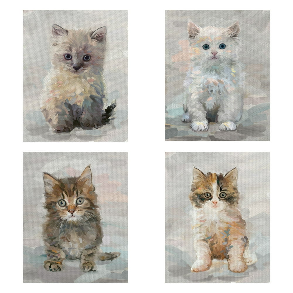 Masterpiece Art Gallery Pretty Kitty I, II, III, IV by Studio Arts ...