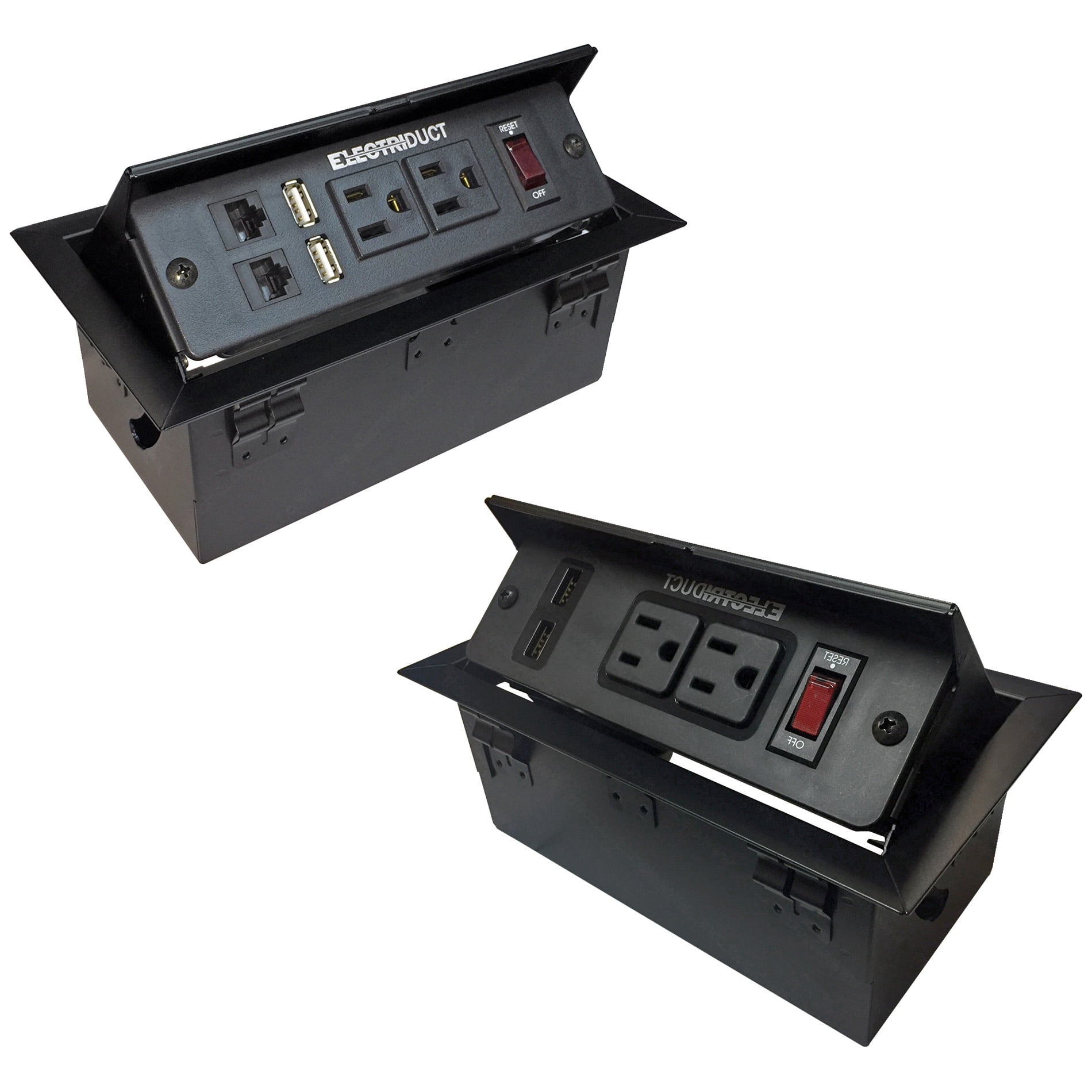 Hidden Metal Pop-Up Table Top Box Power Centers - AC Power, USB, RJ45 ...