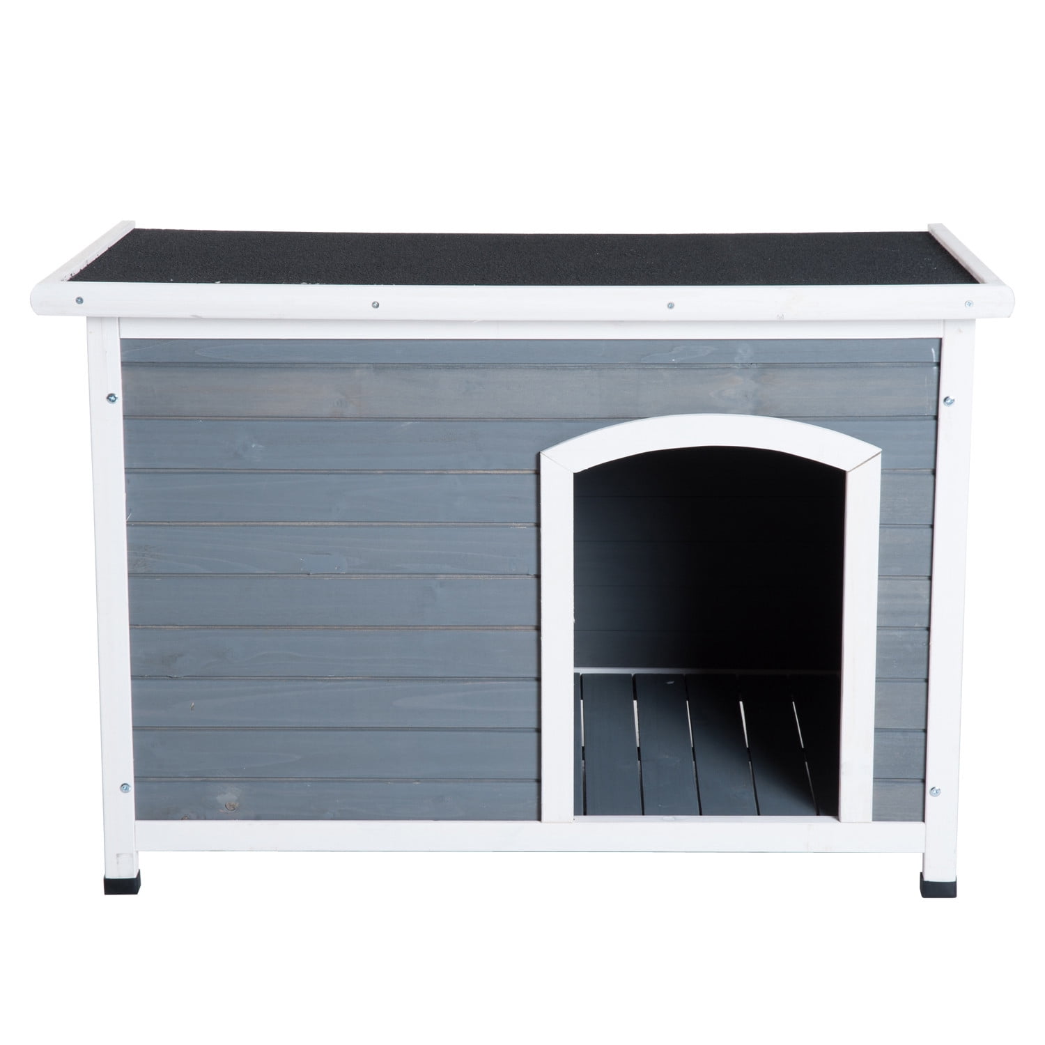 Anself Wooden Medium/Large Elevated Dog House Outdoor Raised Puppy ...