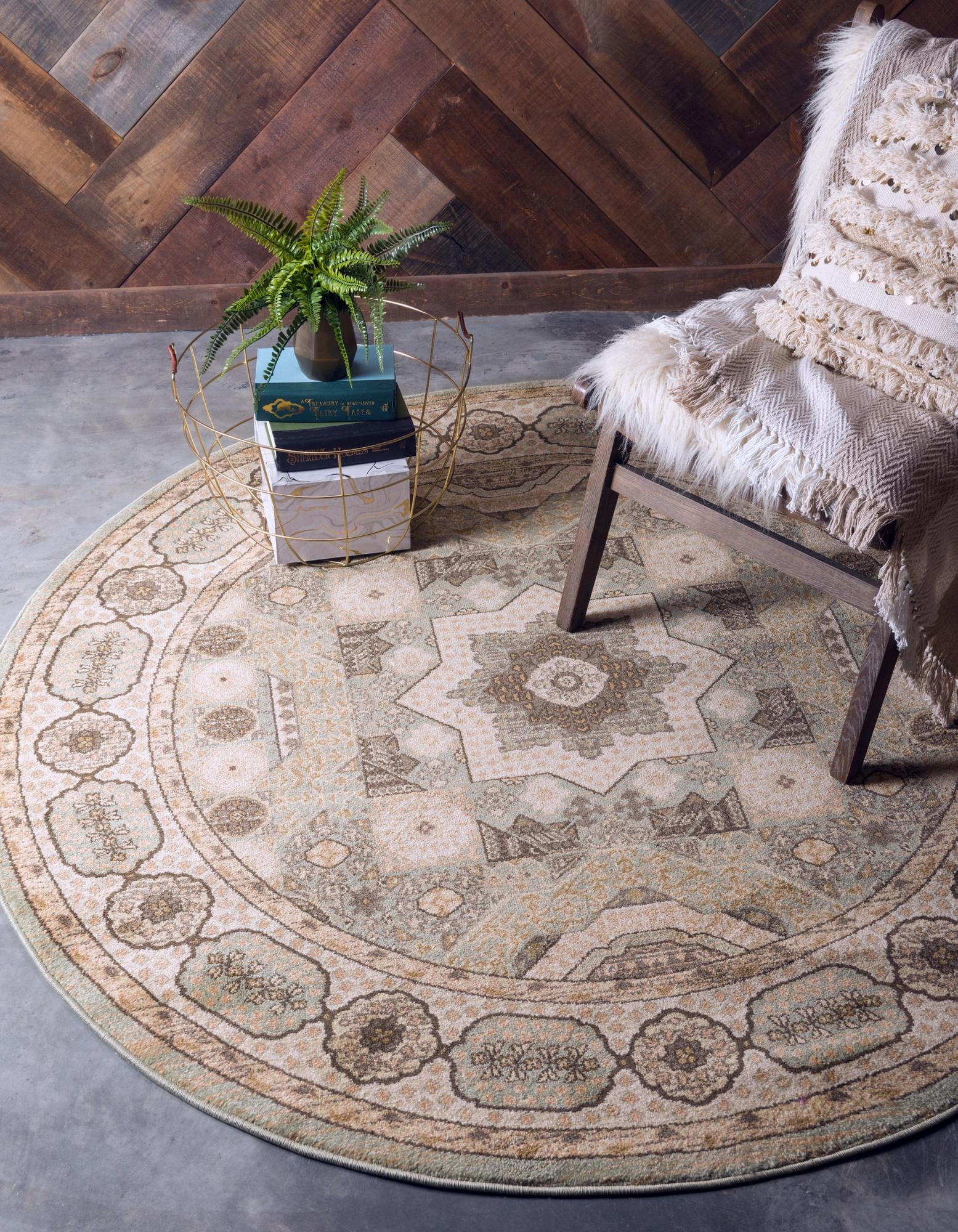 Rugs.com Amina Collection Rug – 3' Round Light Green Flatweave Rug ...